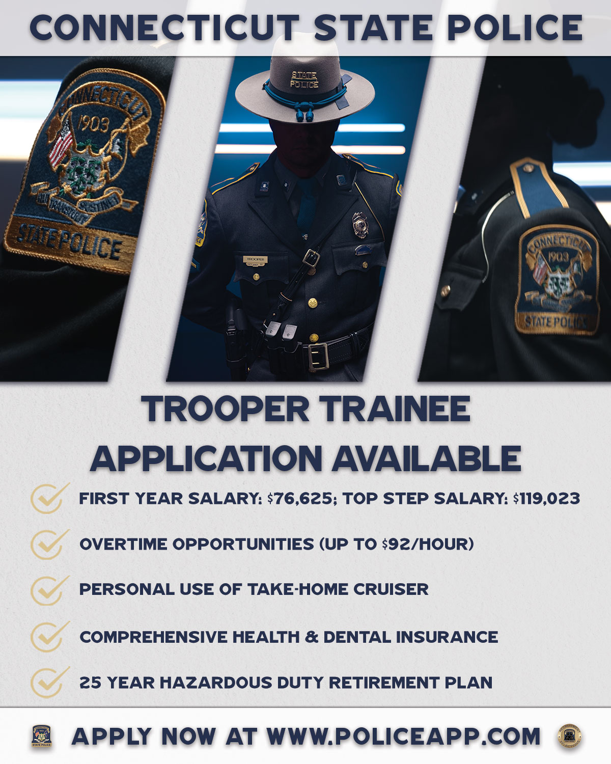 Connecticut State Police, CT - Trooper Trainee Application Available ...