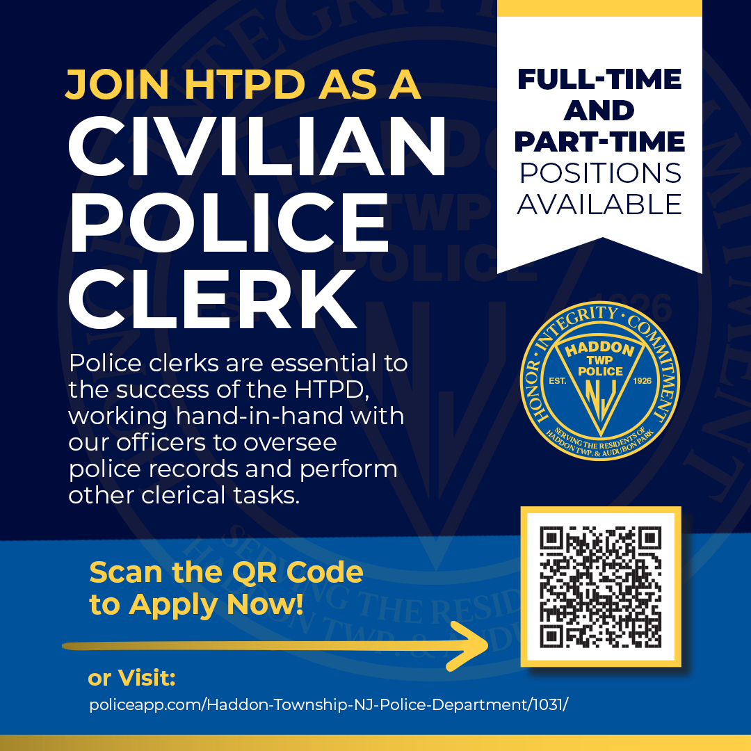 Haddon Township, NJ Police Jobs - Civilian | PoliceApp