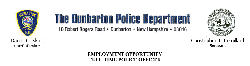 Dunbarton, NH Police Jobs - Entry Level, Certified | PoliceApp