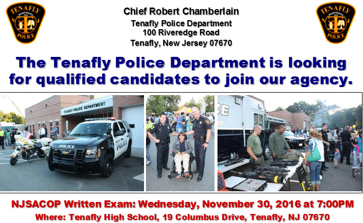 Tenafly, NJ Police Jobs - Entry Level | PoliceApp