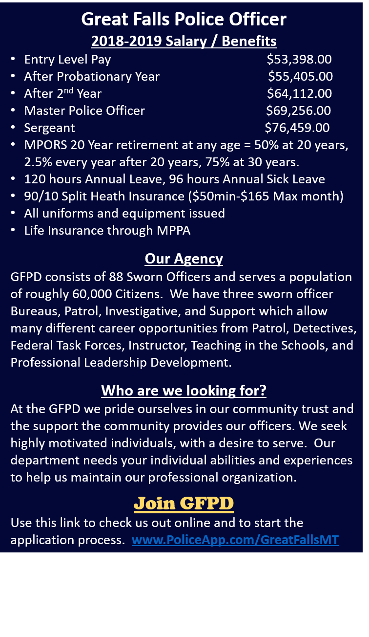 Great Falls, MT Police Jobs - Entry Level | PoliceApp Great Falls, MT Police Jobs - Entry Level | PoliceApp
